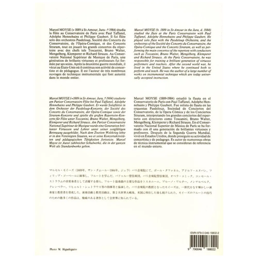 MARCEL MOYSE - LE DEBUTANT FLUTISTE - Editoria, Metodi - Cappellani ...